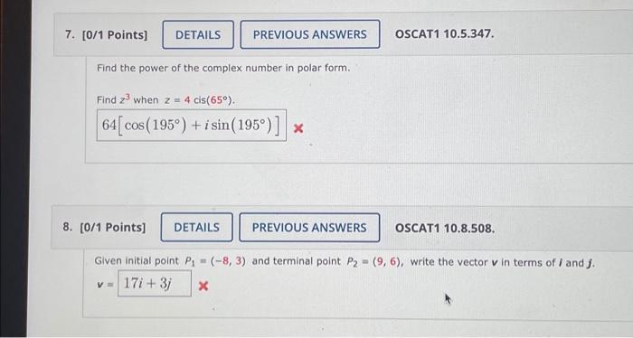 Solved 7. (0/1 Points) DETAILS PREVIOUS ANSWERS OSCAT1 | Chegg.com