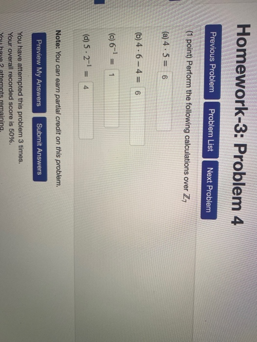 Solved Homework 3 Problem 4 Previous Problem Problem List 9536