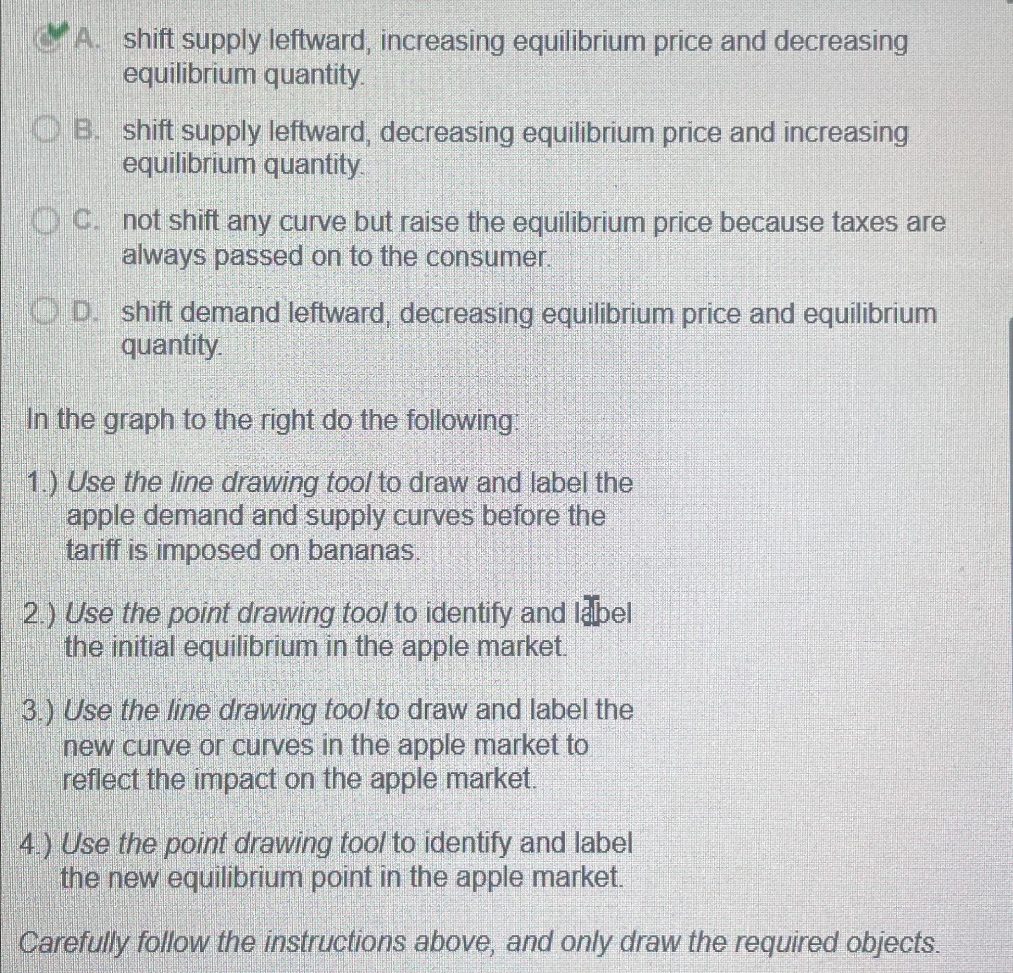 Solved A. ﻿shift supply leftward, increasing equilibrium | Chegg.com