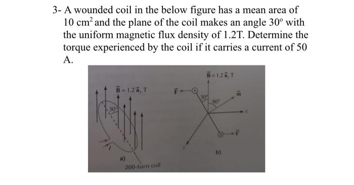 Solved 3- A wounded coil in the below figure has a mean area | Chegg.com