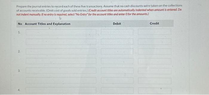 Solved 4. 5. (To reverse account previously written | Chegg.com