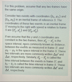 Solved For this problem, assume that any two frames have the | Chegg.com