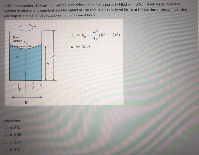 Solved A 30-cm-diameter, 90-cm-high vertical cylindrical | Chegg.com