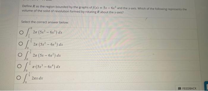 Solved Define R as the region bounded by the graphs of | Chegg.com