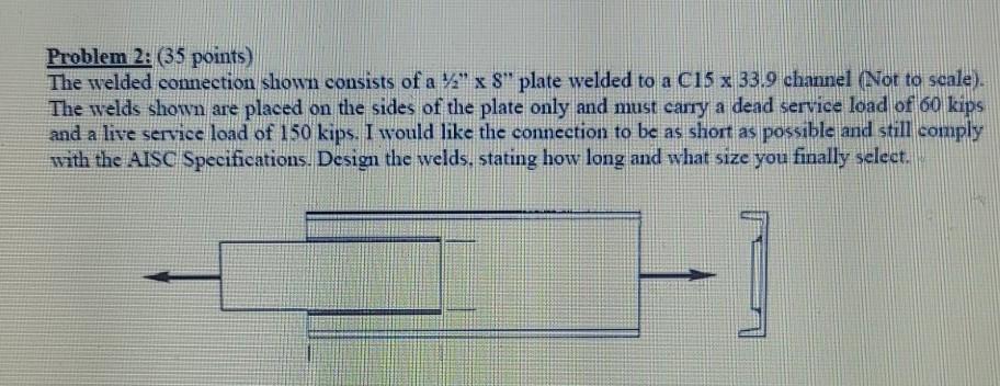 Solved Problem 2: (35 points) The welded connection shown | Chegg.com