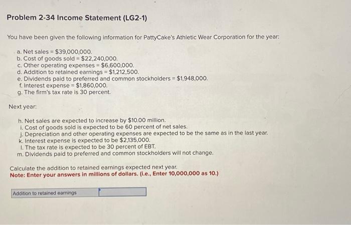 Solved Additional Retained earnings | Chegg.com