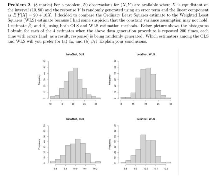 Solved Problem 2 8 Marks For A Problem 50 Observations 