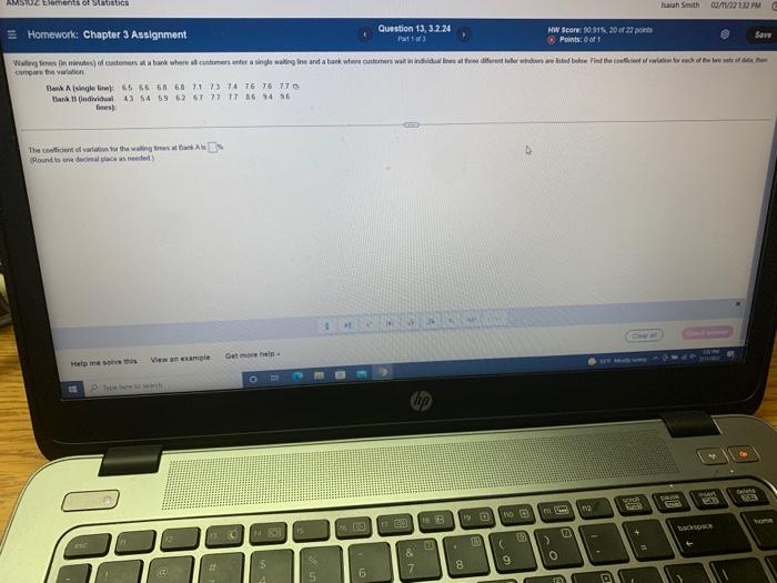 Solved AMS2 Elements of Statistics haiah Swth / VM Homework: | Chegg.com