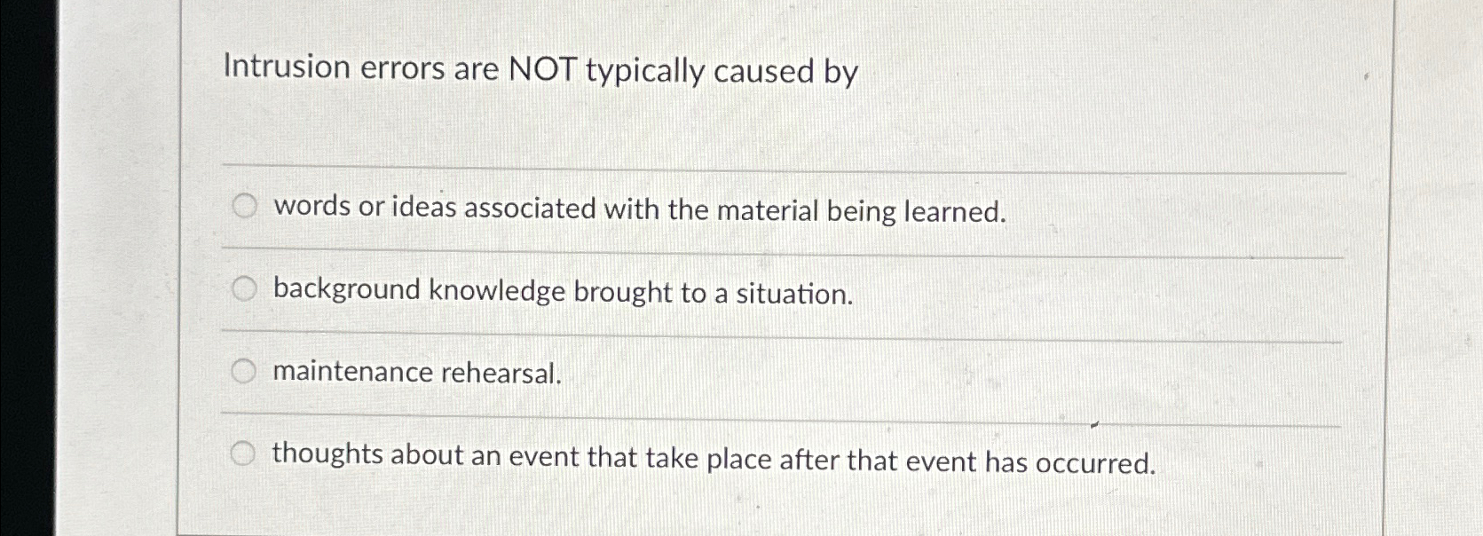 Solved Intrusion errors are NOT typically caused bywords or | Chegg.com
