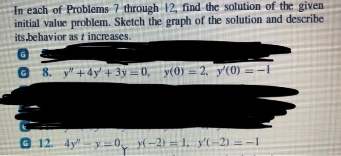 Solved In each of Problems 7 through 12, find the solution | Chegg.com