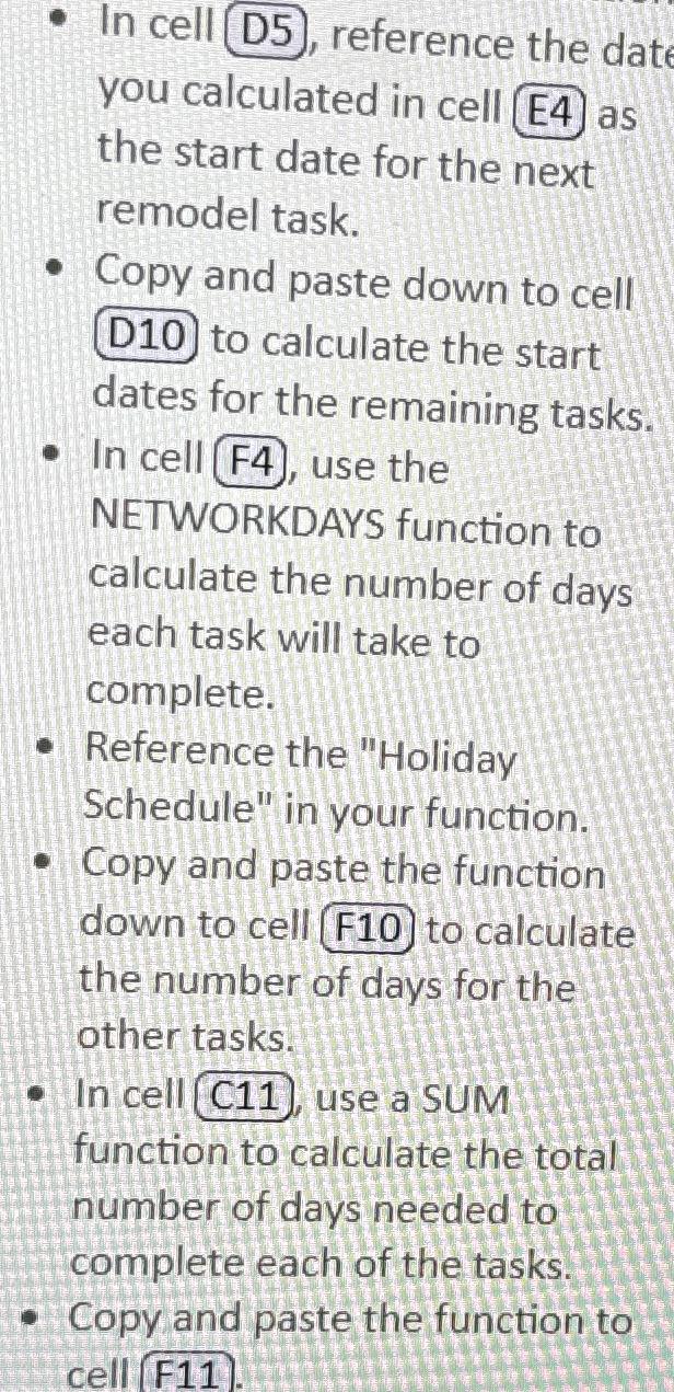 Solved In cell D5, ﻿reference the dat you calculated in cell | Chegg.com