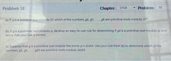 Solved Problem 5E: Chapter: CH28 - Problem: 5E (a) If g is a | Chegg.com