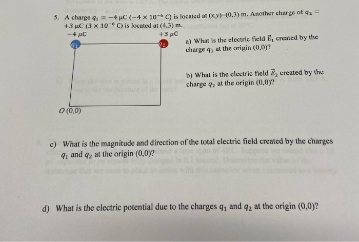 Solved 5. A charge q1 = +3 µC (3 x 10-6 C) is located at | Chegg.com