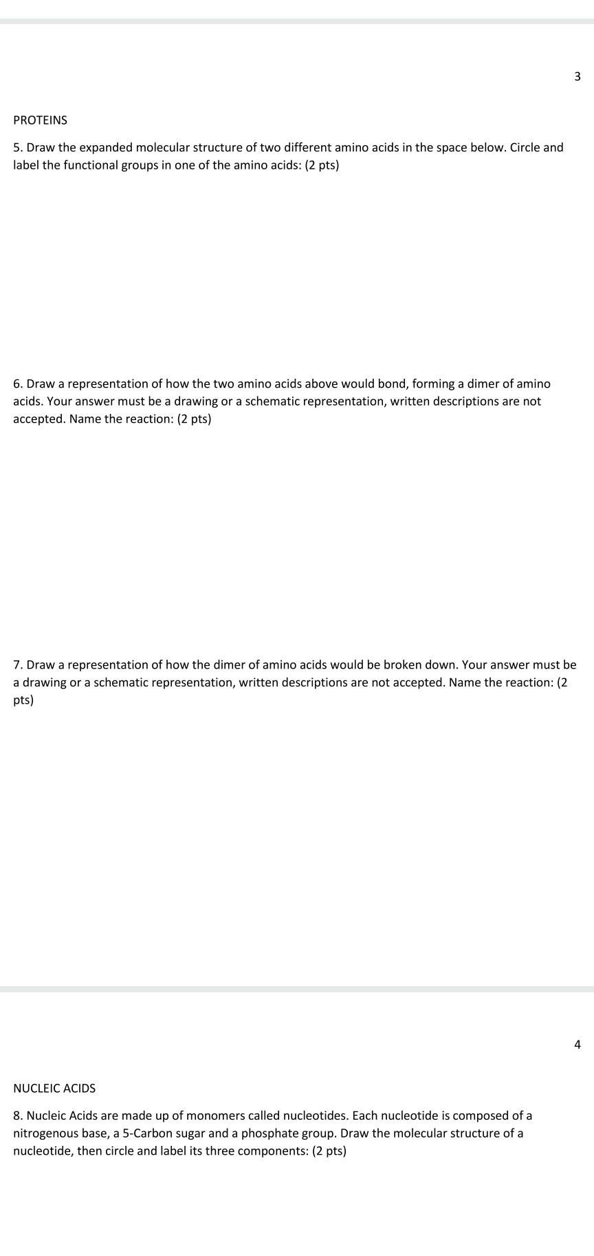 Solved PROTEINS 5. Draw the expanded molecular structure of | Chegg.com