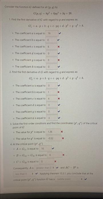 Solved Consider the function G defined for all (p,q) by | Chegg.com