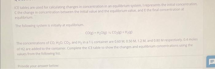Solved ICE tables are used for calculating changes in | Chegg.com