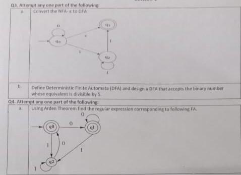 Solved Q3. Anemet any ane part of the following: A. Convert | Chegg.com