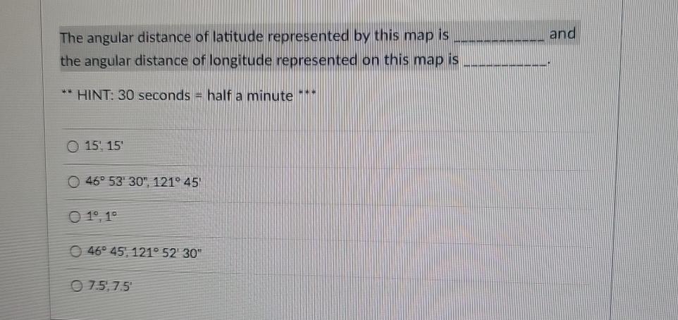 Solved The angular distance of latitude represented by this | Chegg.com