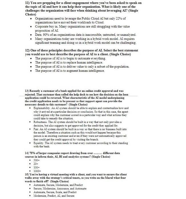 Solved 11) You are prepping for a client engagement where | Chegg.com