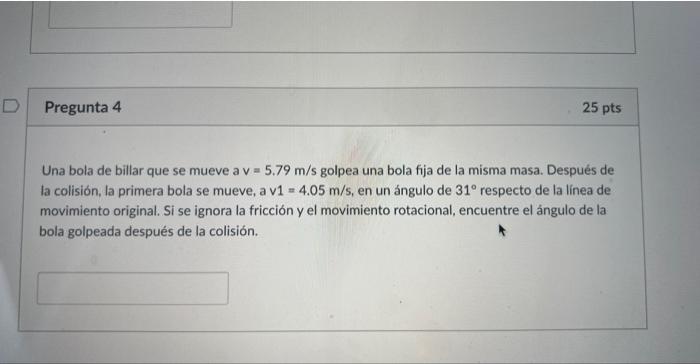 Solved Una bola de billar que se mueve a v=5.79 m/s golpea | Chegg.com