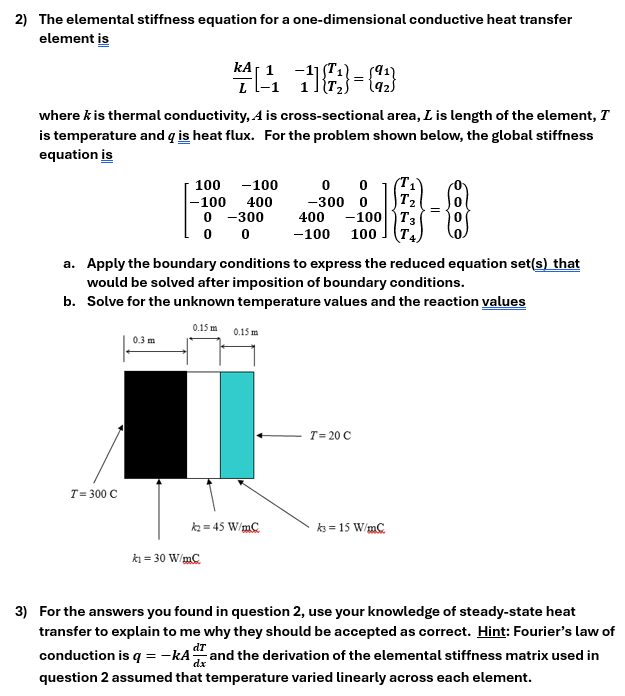 The elemental stiffness equation for a | Chegg.com