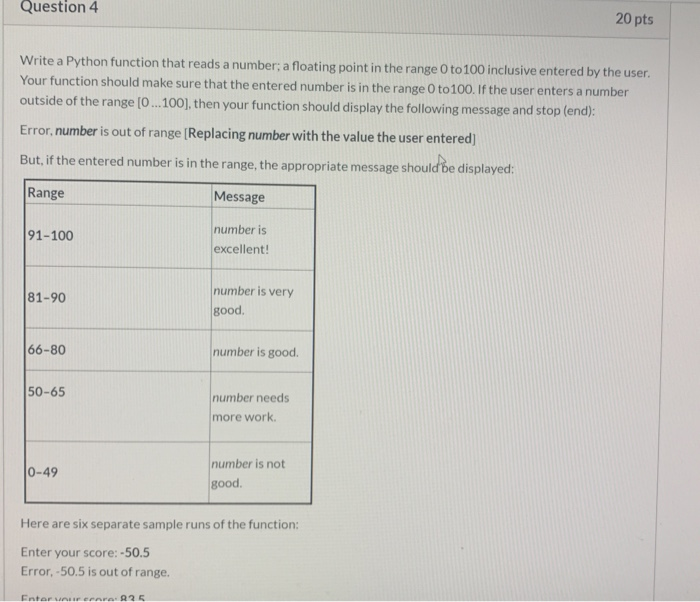 Solved Question 4 20 Pts Write A Python Function That Reads 0632