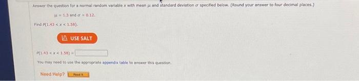 Solved Answer the question for a normal random variable x | Chegg.com