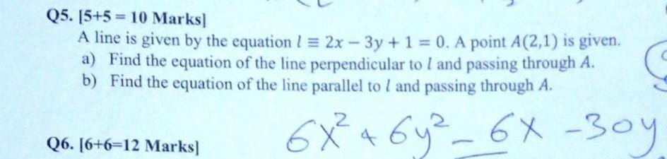 Solved Q5. [5+5=10 Marks ] A line is given by the equation | Chegg.com