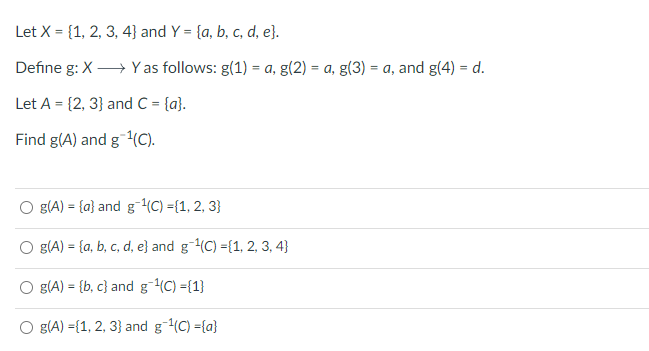 Solved Let x={1,2,3,4} ﻿and Y={a,b,c,d,e}.Define | Chegg.com