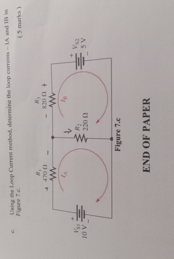 Solved Using The Loop Current Method Determine The Loop