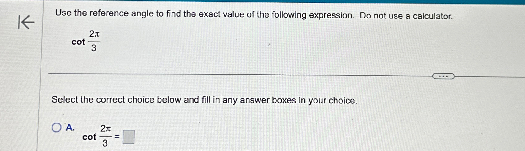 Solved Use the reference angle to find the exact value of | Chegg.com