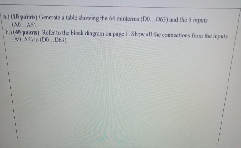 Solved A 6-to-64 line decoder 4 2-input AND 8 2-input AND 64 | Chegg.com