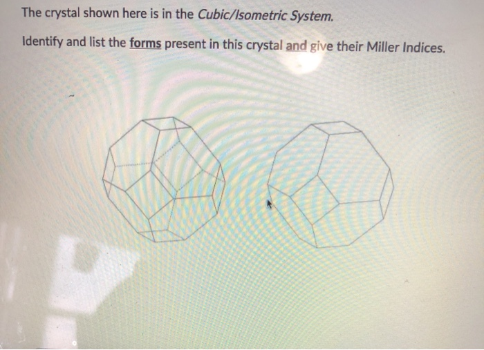 Solved The crystal shown here is in the Cubic/Isometric | Chegg.com
