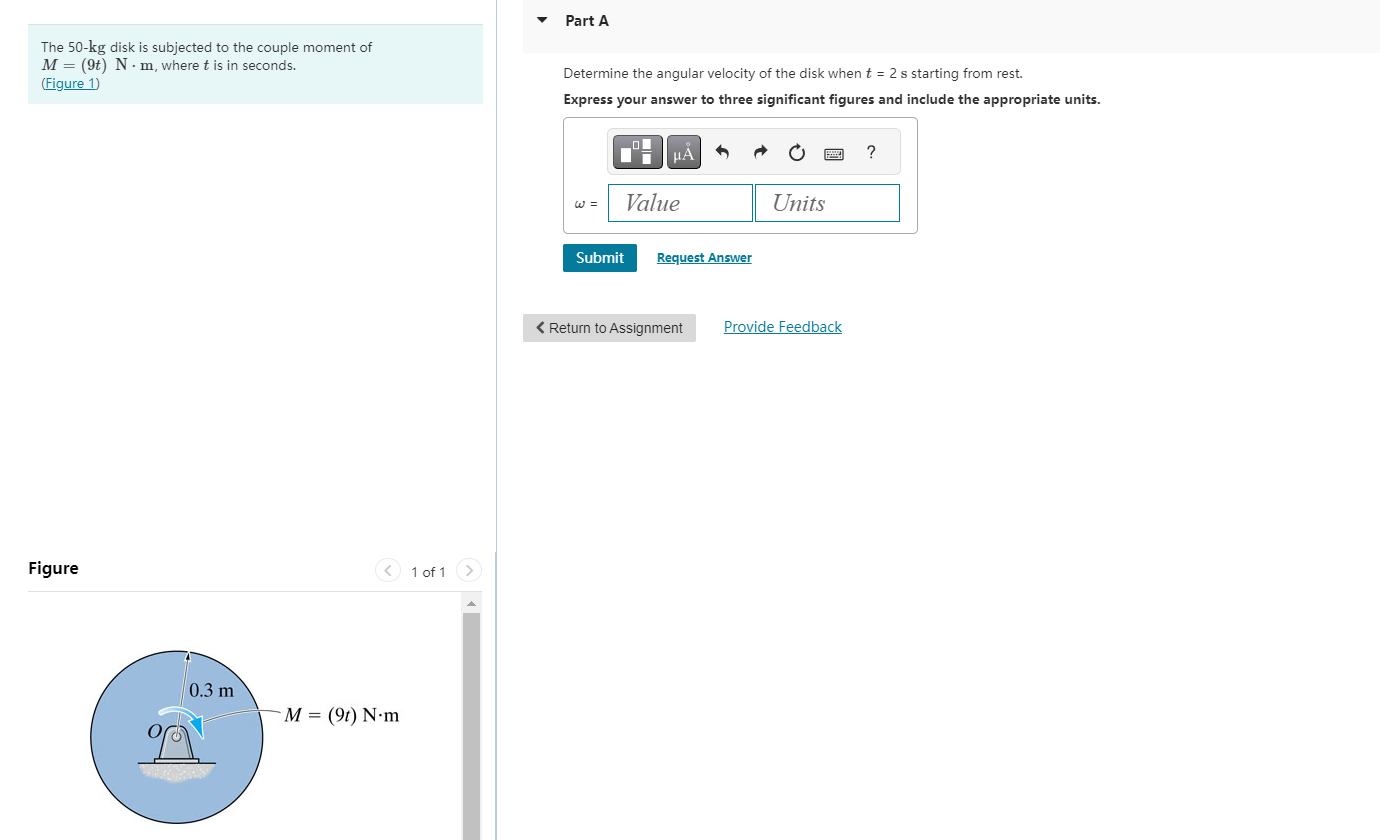 Solved Part AThe 50-kg ﻿disk is subjected to the couple | Chegg.com