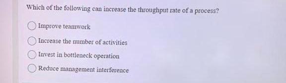 Solved Which of the following can increase the throughput | Chegg.com