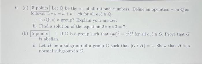 Solved 6. (a) Let Q be the set of all rational numbers. | Chegg.com