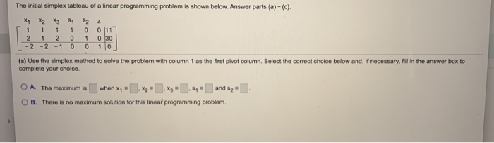 Solved Use the simplex method to solve the linear | Chegg.com