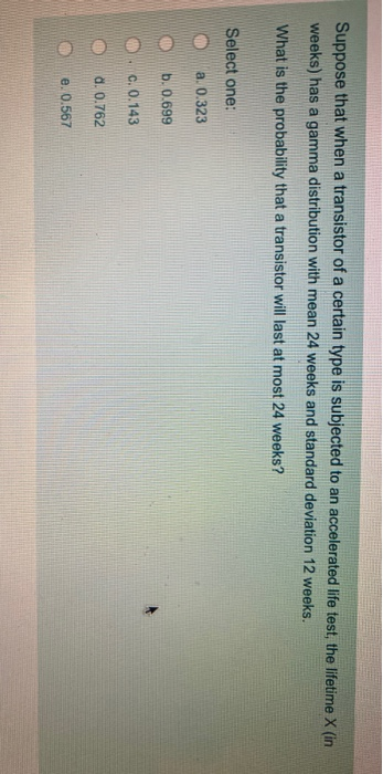 Solved Suppose That When A Transistor Of A Certain Type Is