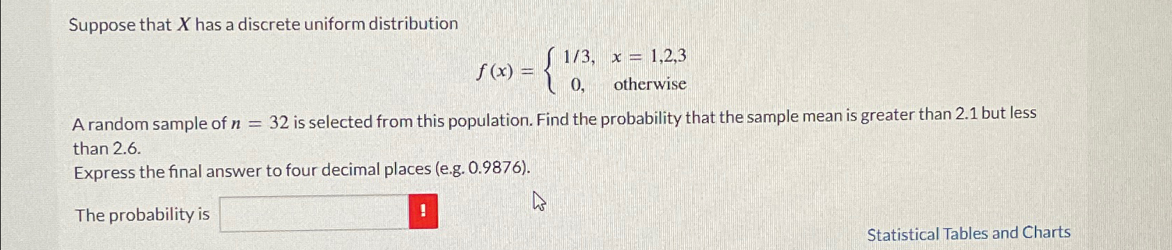 Solved Suppose that x ﻿has a discrete uniform | Chegg.com