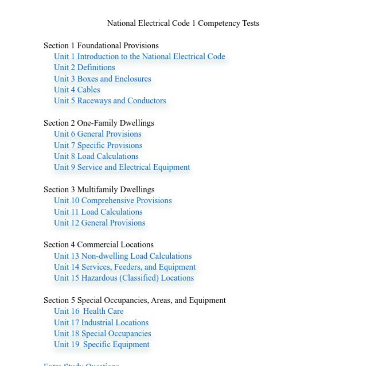 National Electrical Code 1 Competency Tests\\nSection | Chegg.com