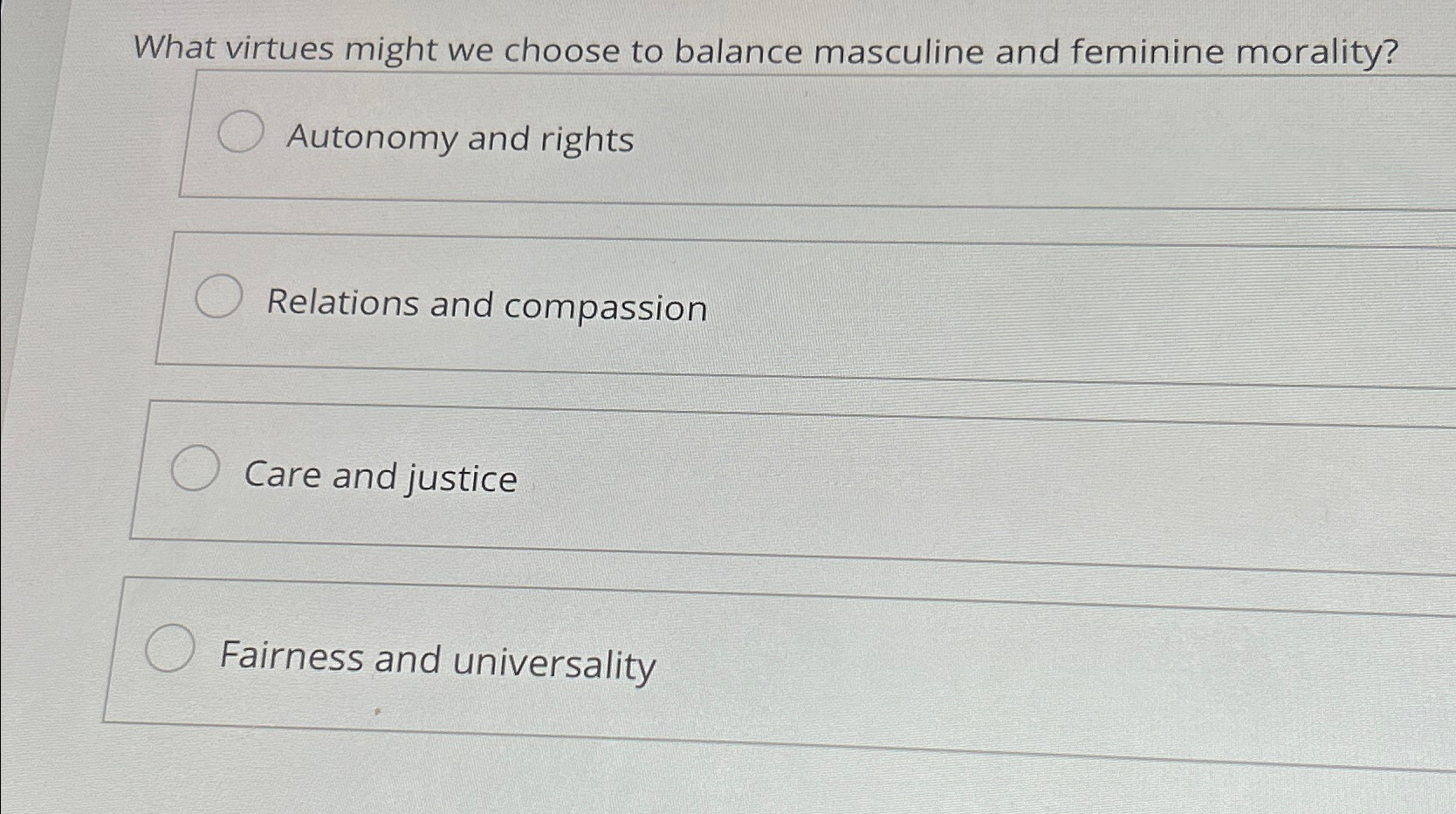 Solved What virtues might we choose to balance masculine and | Chegg.com