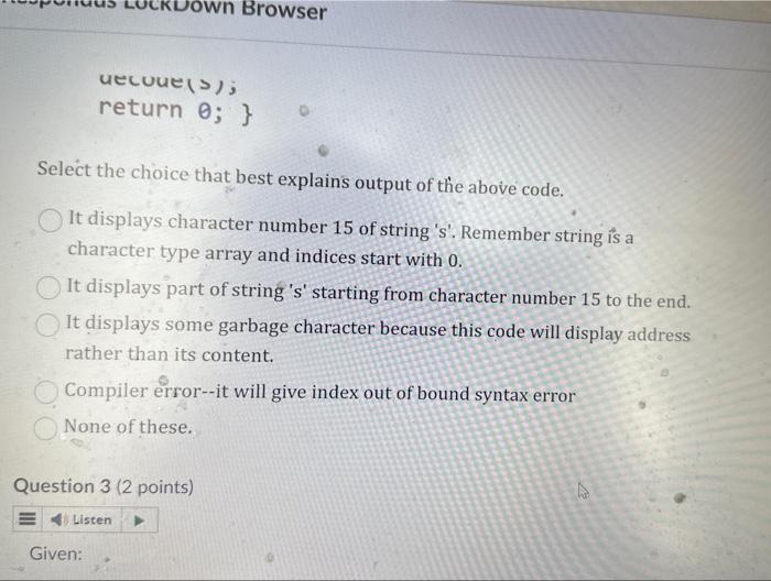 Solved Question 2 (1 point) \#include 〈stdio.h〉 void decode | Chegg.com