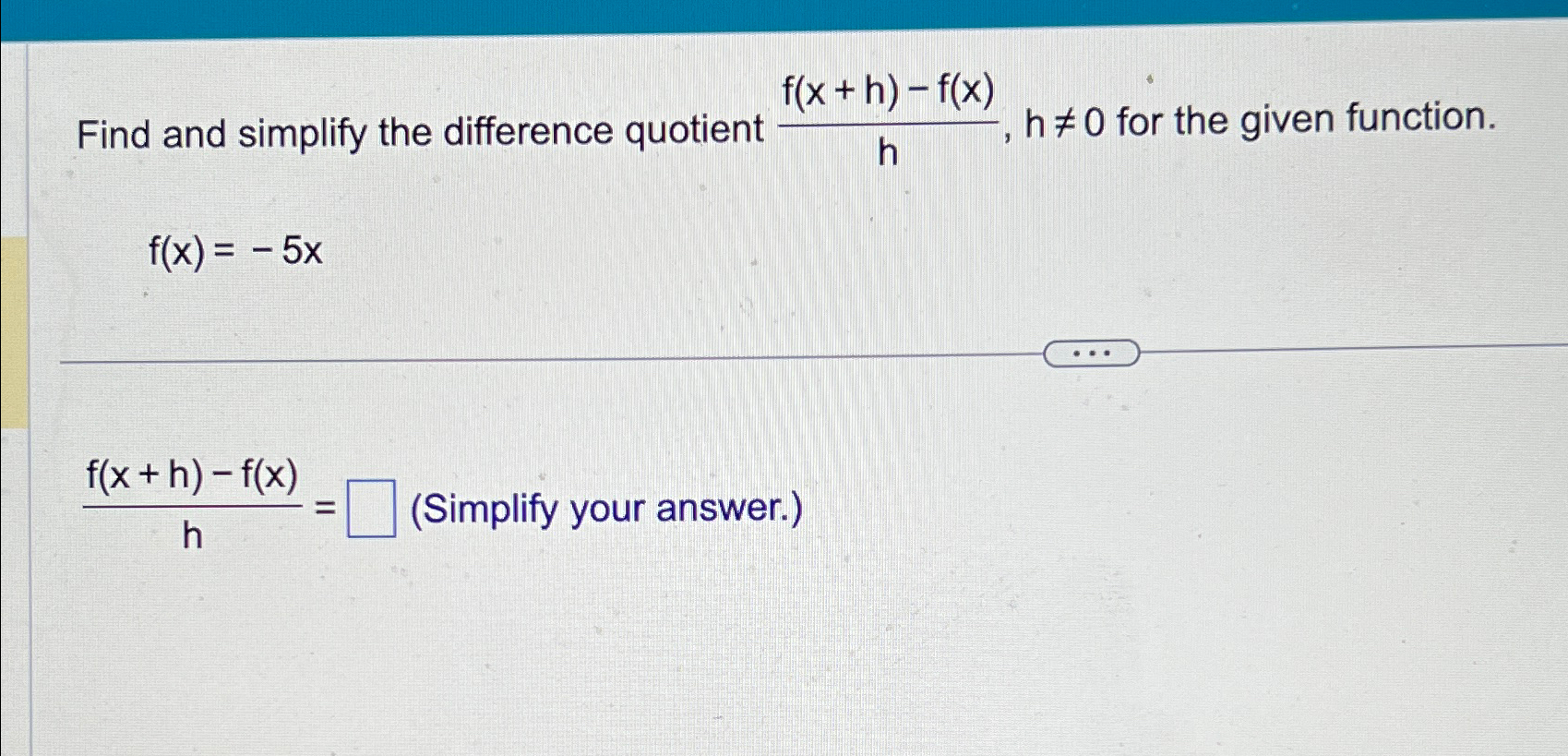 Solved Find and simplify the difference quotient | Chegg.com