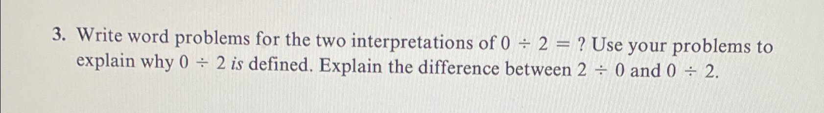 Solved Write word problems for the two interpretations of | Chegg.com