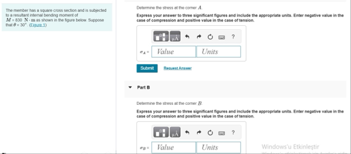 Solved The member has a square cross section and is | Chegg.com