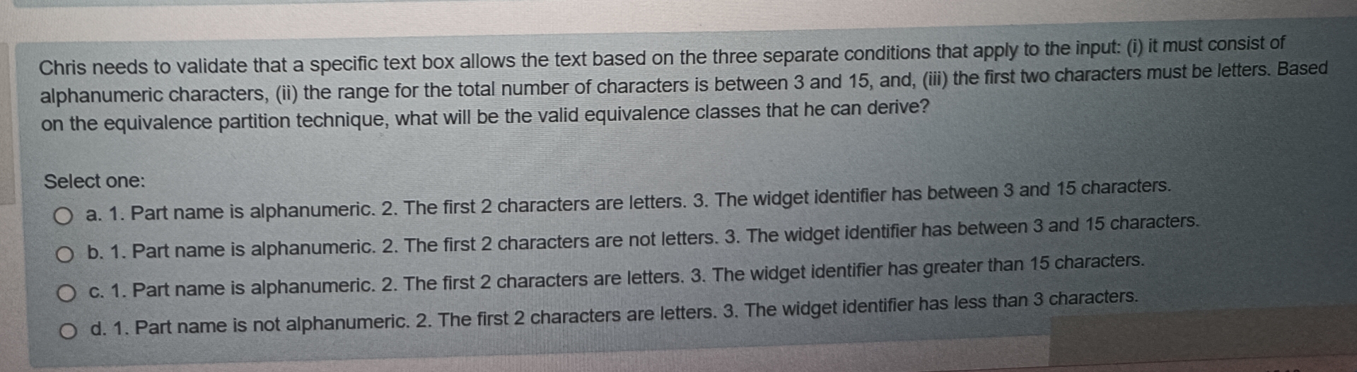 Solved Chris needs to validate that a specific text box | Chegg.com
