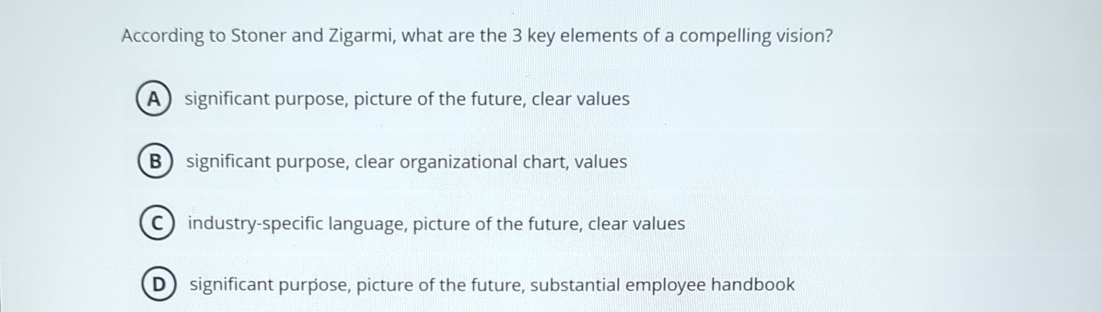 Solved According to Stoner and Zigarmi, what are the 3 ﻿key | Chegg.com