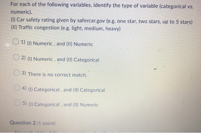 Solved For Each Of The Following Variables Identify The 