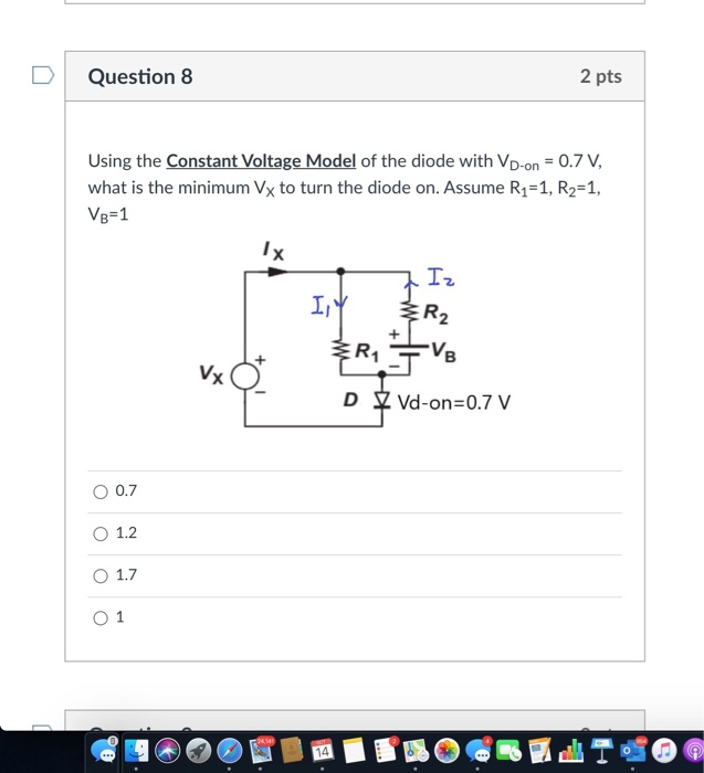 Solved Question 8 2 pts Using the Constant Voltage Model of | Chegg.com