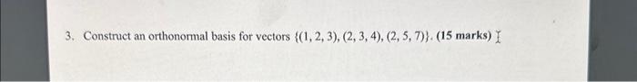 Solved 3. Construct an orthonormal basis for vectors | Chegg.com
